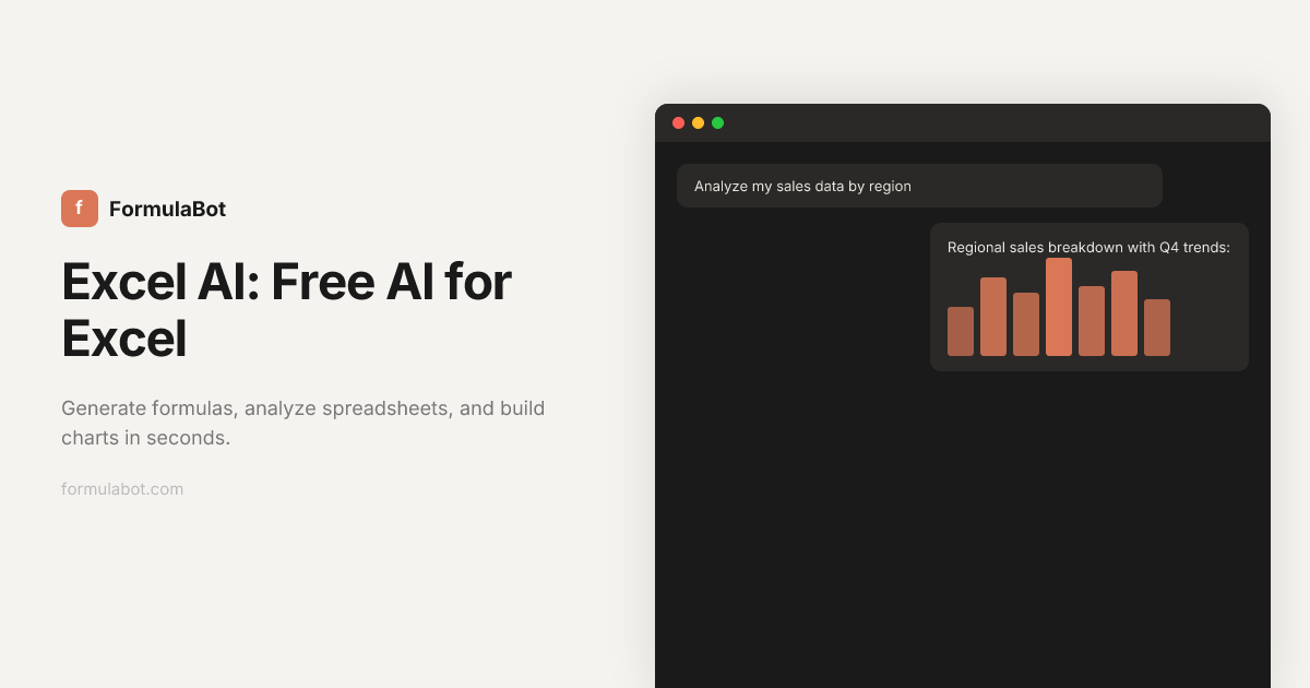 Excel AI: Free AI for Excel Formulas, Analysis & Charts | Formula Bot