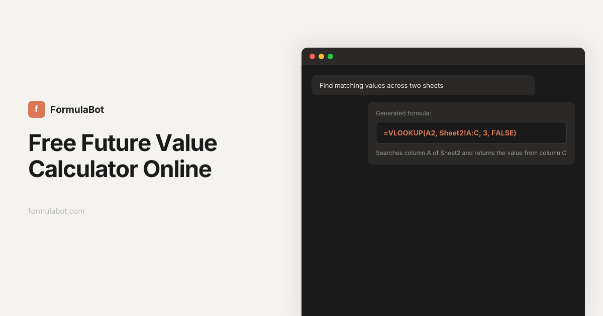 Free Future Value Calculator Online - Formula Bot